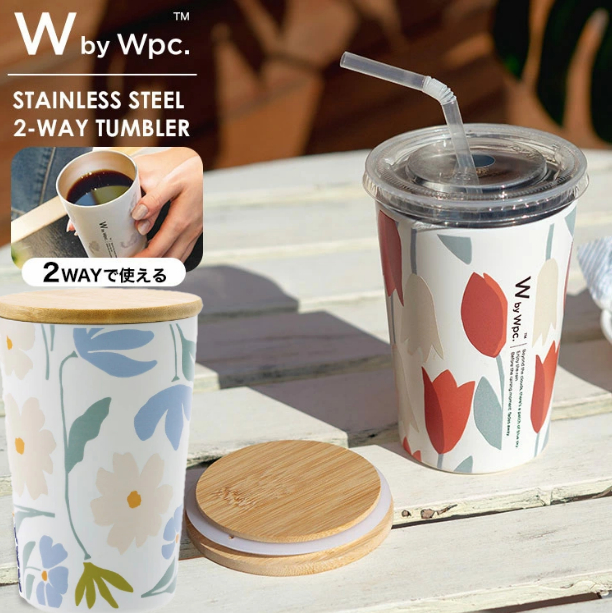現貨🔥日本 wpc 2way 不鏽鋼 保溫杯 附蓋 北歐風 花朵 真空斷熱 雙層 保溫 保冷 杯子 水杯 430ml | 蝦皮購物