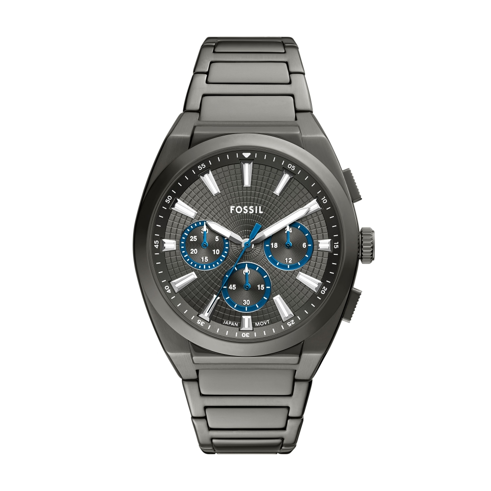 FOSSIL Everett 美式黑鋼三眼計時手錶 44MM FS6106 | 蝦皮購物