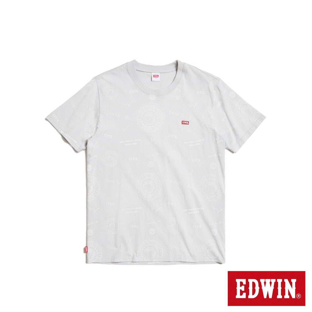 EDWIN 男款 加大碼 滿版印花短袖T恤(淺灰色) | 蝦皮購物