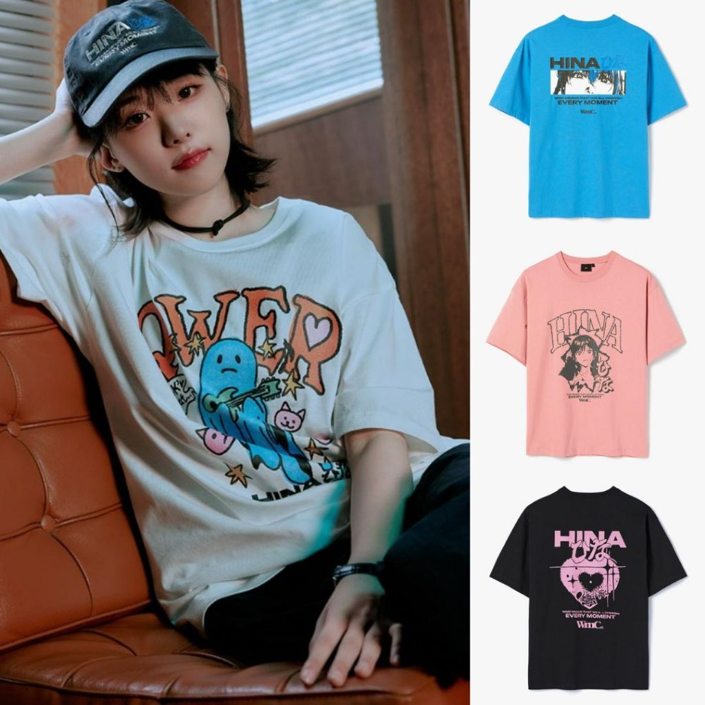 𝐘𝐙🌸微代購【現貨+預購】韓國 WMC x QWER Hina 聯名 印花 短袖 T恤 短T 棒球帽 多款 | 蝦皮購物