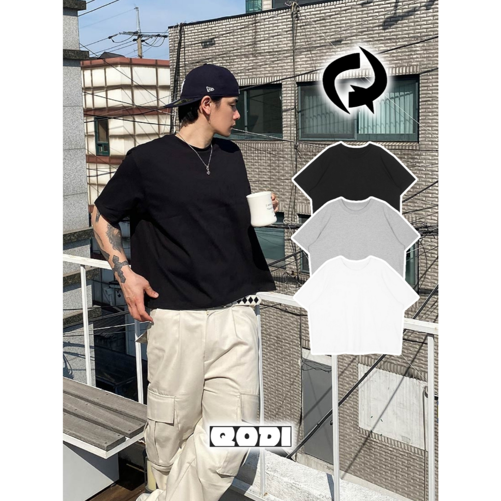 【Qodi】現貨 Clean Fit 短版 素T 百搭 短T 素面 基本款 寬鬆 短袖T恤 | 蝦皮購物