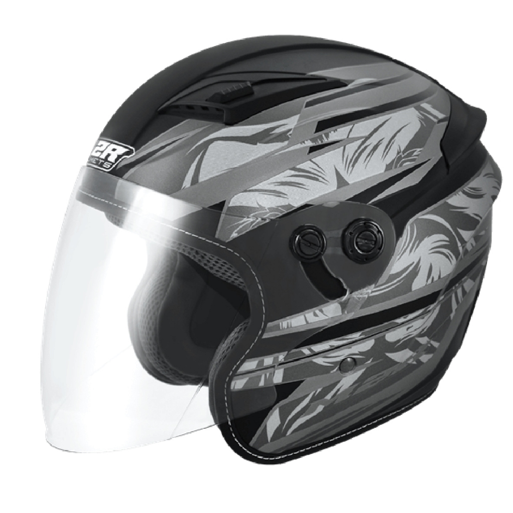 M2R 安全帽 J7 J-7 彩繪#1 消光黑銀 加大版 自動插扣 內襯可拆 輕量化 大尺寸 半罩 | 蝦皮購物