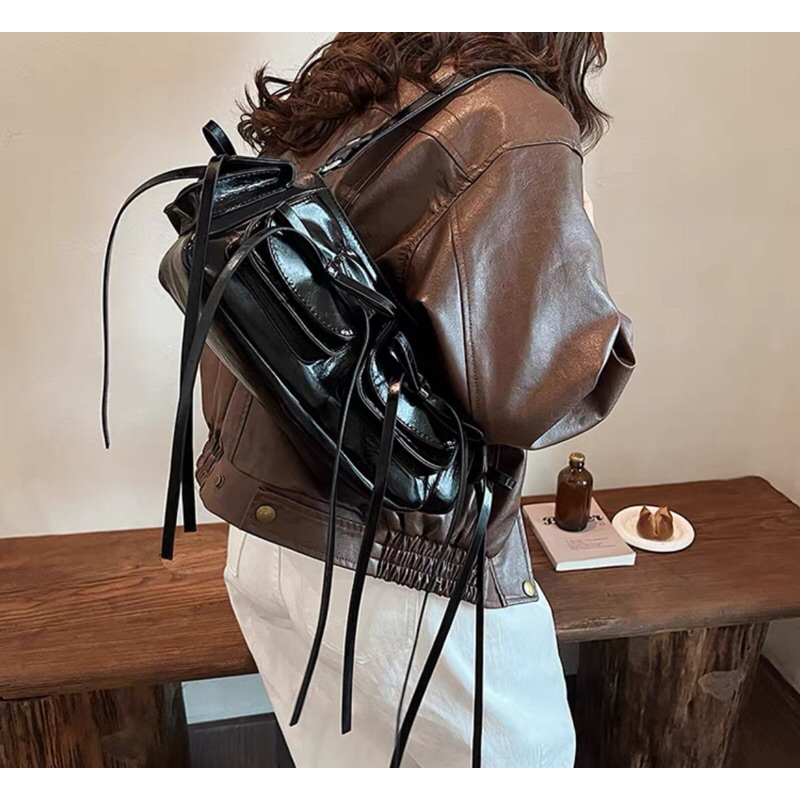 Yi_shop • ins 《現貨 黑.米》甜欲蝴蝶結包包 小紅書女裝 法棍包 包包 蝴蝶結 | 蝦皮購物