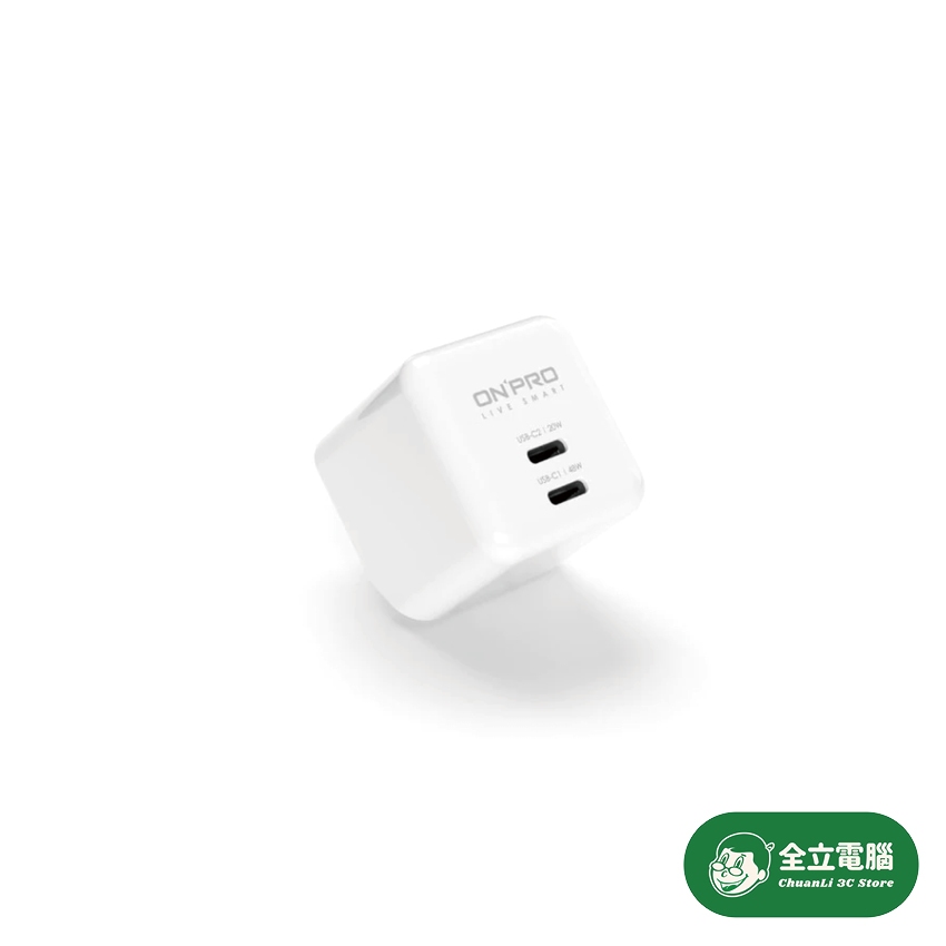 【全立電腦】 ONPRO UC-2P01 CC MAX 氮化鎵GaN 48W 超急速PD充電器【雙Type-C 版】 | 蝦皮購物