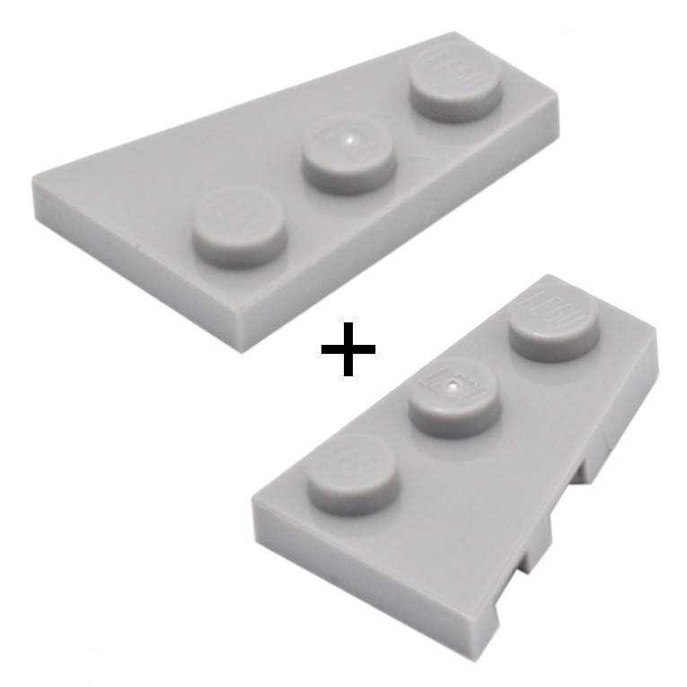 COOLPON｜這是樂高®LEGO®的正版零件 淺灰 Wedge Plate 3x2 左+右 43722 43723 | 蝦皮購物