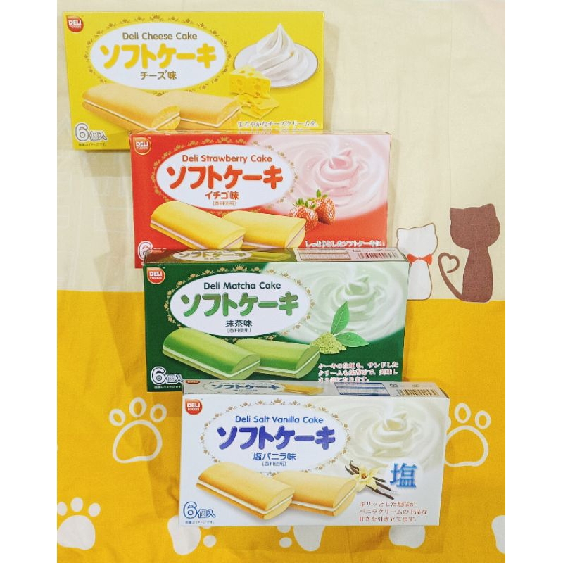 DELI 夾心蛋糕 108g 6入 點心 蛋糕 小蛋糕 草莓 抹茶 鹽香草 起士 草莓蛋糕 抹茶蛋糕 起士蛋糕 香草蛋糕 | 蝦皮購物
