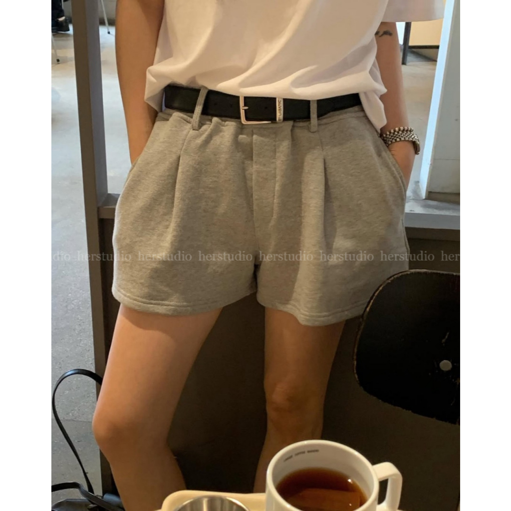 HERStudio韓國代購 毛圈打褶休閒棉褲(2col) | 蝦皮購物