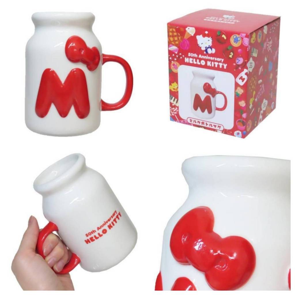 【模型君】日本進口凱蒂貓 Hello Kitty 50週年款 造型陶瓷馬克杯(牛奶罐/380ML) | 蝦皮購物