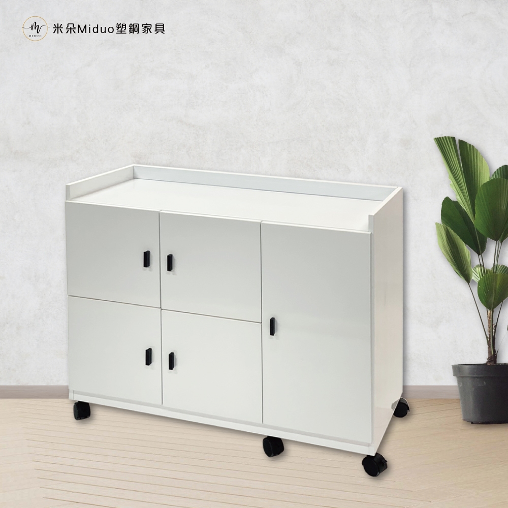 【米朵Miduo】3.1尺五門塑鋼置物櫃 收納櫃 活動櫃 塑鋼碗盤櫃 防水塑鋼家具(寬95X深42X高86公分) | 蝦皮購物