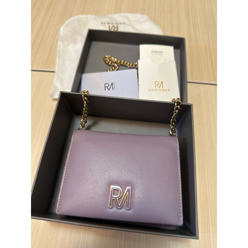 現貨秒出 二手斷捨離RM Robinmay 蔓莉真皮鐵鍊短夾 皮夾 短夾 中夾 斜背包 側背包 小包包 小廢包 | 蝦皮購物