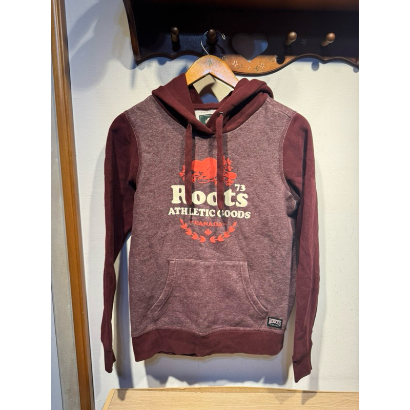 （已售出 無貨 勿拍）roots 棗紅色 長袖 帽t 女 xs碼（外3） | 蝦皮購物