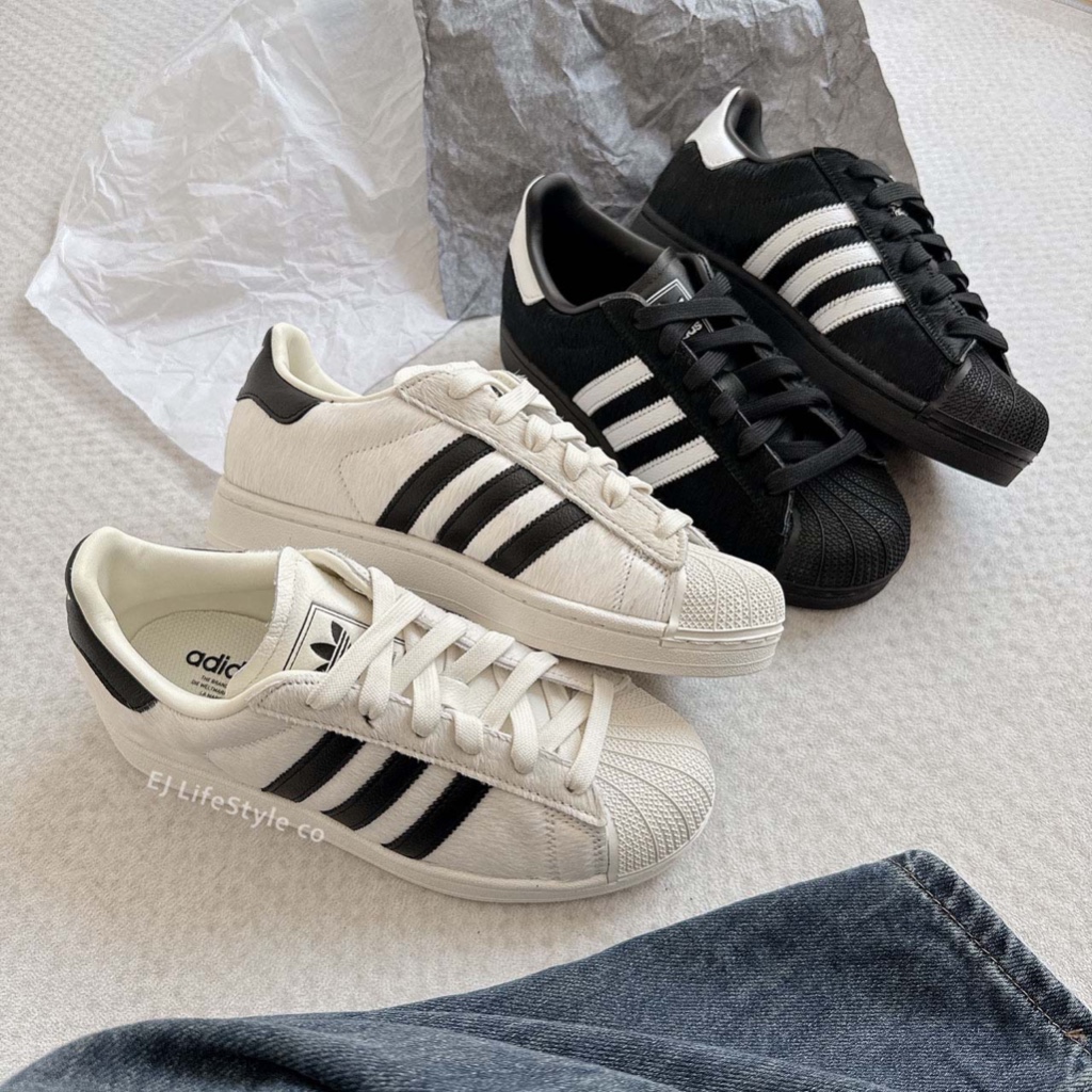 -EJ- ADIDAS SUPERSTAR 2.0 貝殼頭 馬毛 黑白 奶油白 女鞋 JH9475 JQ7418 | 蝦皮購物