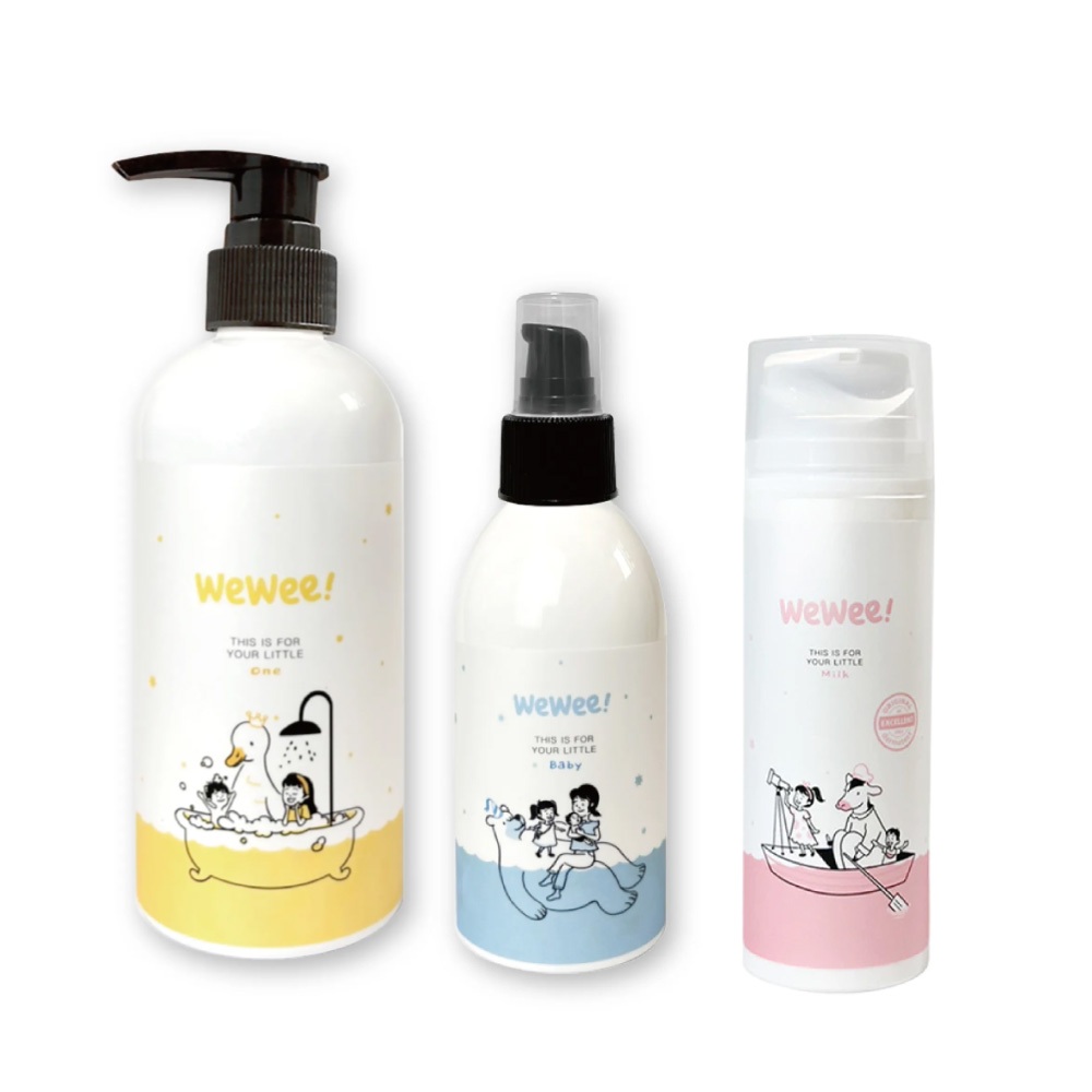 Wewee! 全身洗香香+舒膚精華+潤潤乳 經典必敗組合 洗髮 沐浴 潤膚乳 舒膚精華油【麗兒采家】 | 蝦皮購物