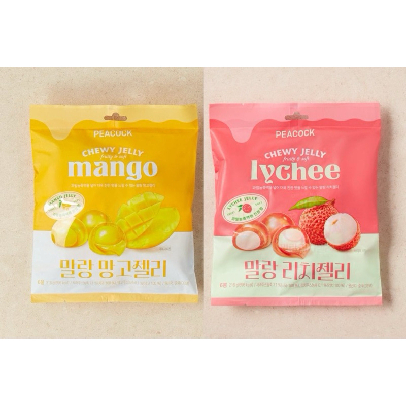 『韓日食糖』現貨 韓國🇰🇷Peacock 剝皮水果軟糖 芒果/荔枝36g 剝皮軟糖 水果軟糖 夾心軟糖 韓國軟糖 軟糖 | 蝦皮購物