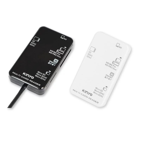 @淡水硬漢@耐嘉 KINYO 多合一晶片讀卡機15CM KCR-6250 黑色 ATM晶片卡 自然人憑證 一機多用 | 蝦皮購物