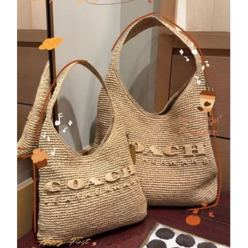 美國代購 Coach Brooklyn Small Straw Shoulder Bag新款編織包 | 蝦皮購物