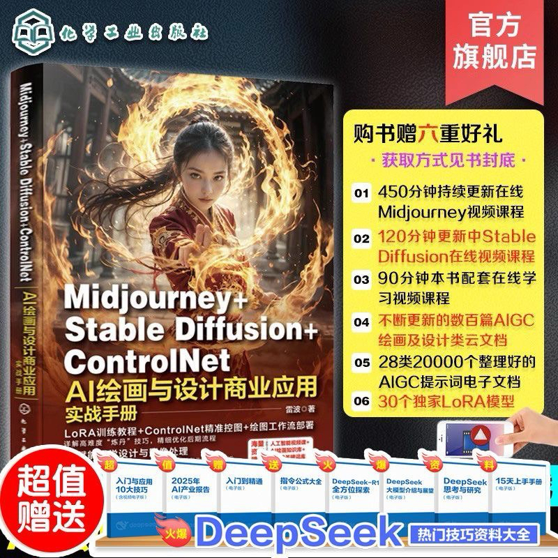Midjourney+Stable Diffusion+ControlNet AI繪畫與設 DeepSeek | 蝦皮購物