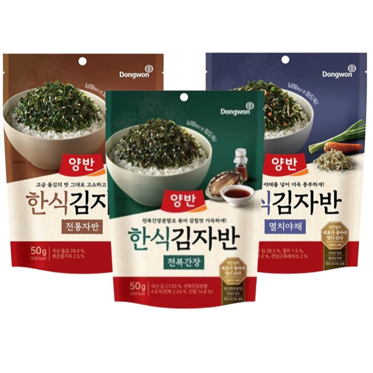 森吉百貨 韓國 東遠 Donawon 海苔酥 飯友 傳統 鮑魚醬油風味 鯷魚蔬菜風味 拌飯 炒海苔 韓國海苔酥 | 蝦皮購物