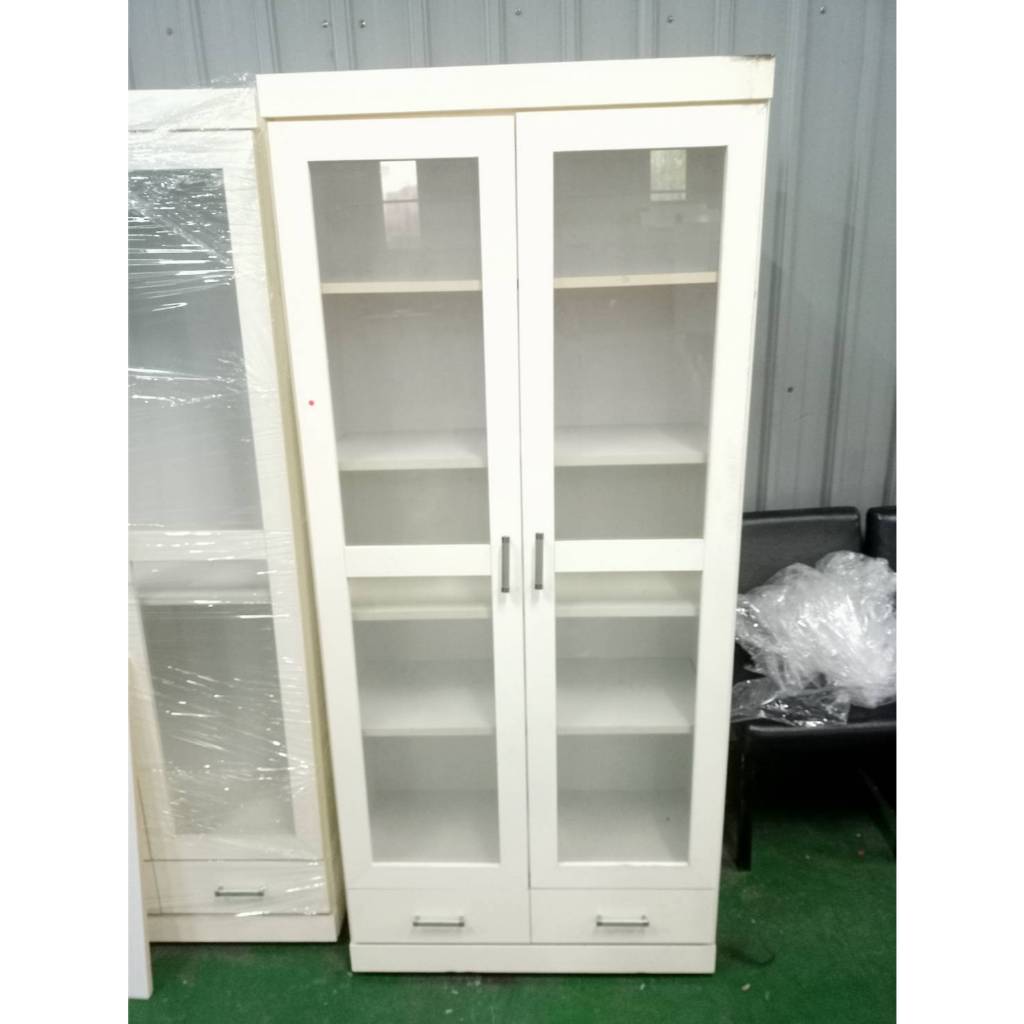 二手家具全省估價(集穎全新/二手家具)--經典自然舒適書櫃 置物櫃 收納櫃 玻璃櫃 BB-4031506 | 蝦皮購物