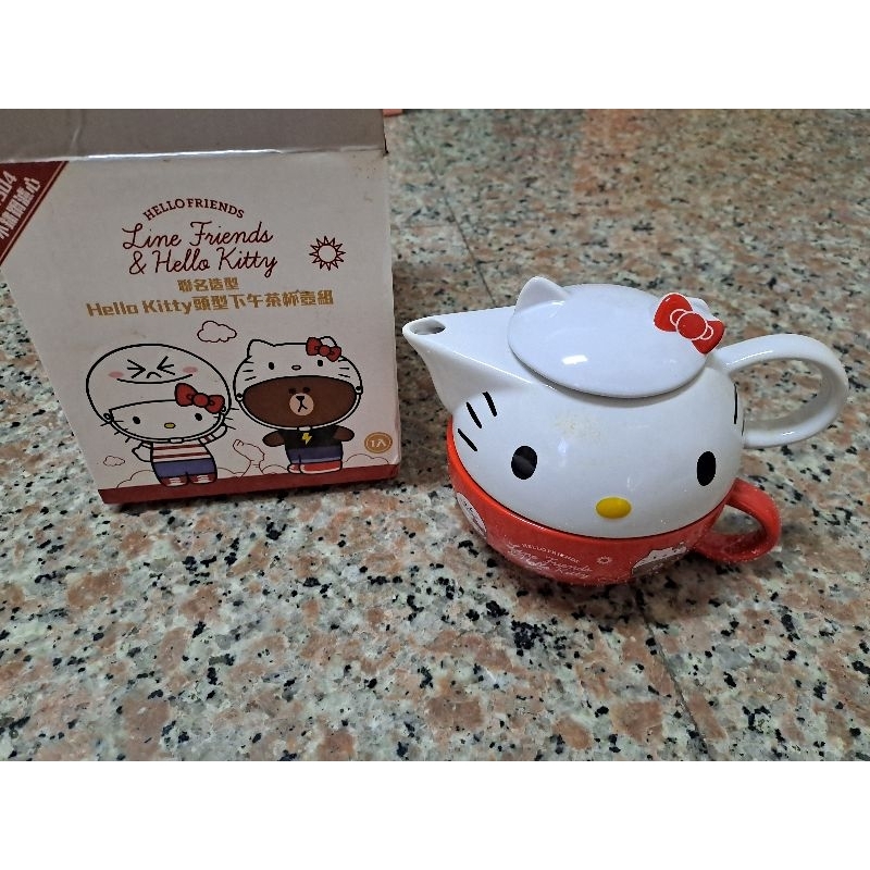 全新 711 Hello KITTY 頭型 下午茶杯壺組 | 蝦皮購物