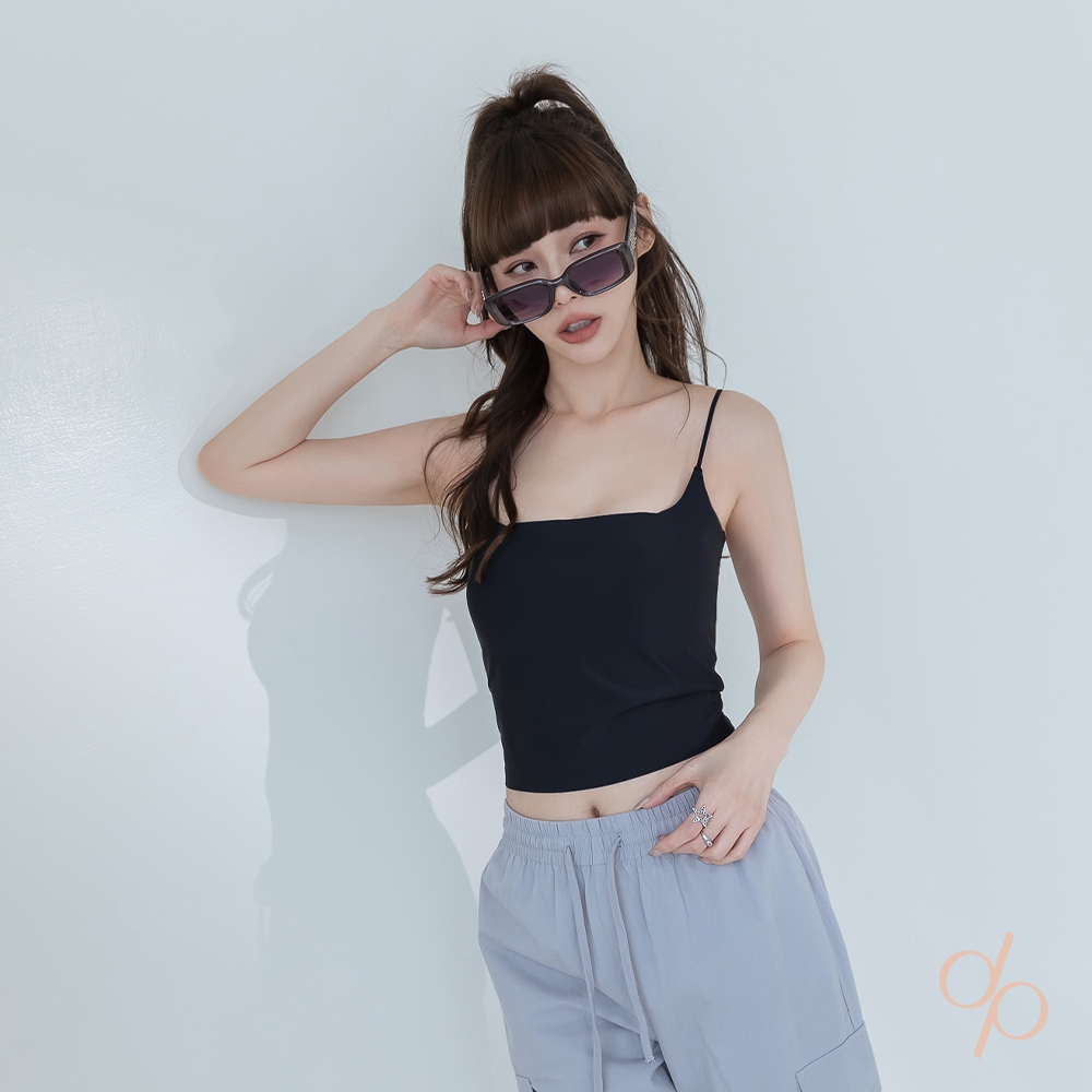 【DEPIC】美胸冰絲柔滑交叉美背細肩BRA TOP (黑色)｜dp select | 蝦皮購物