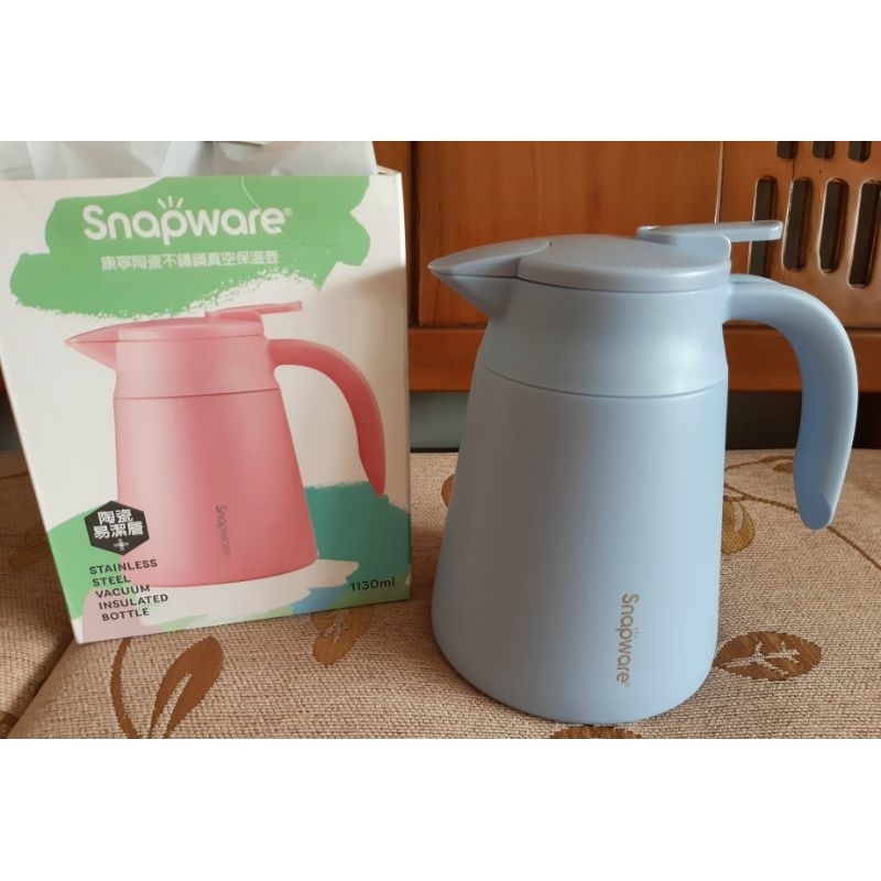 【全新】康寧 Snapware 陶瓷不鏽鋼真空保溫壺 1130ml 藍 | 蝦皮購物