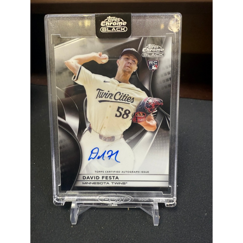 MLB Topps David Festa 2025 Chrome Black Auto RC 原封殼 雙城隊 | 蝦皮購物