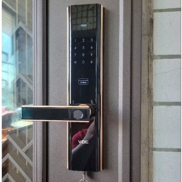 電子鎖VOC X9 plus沙金色＜最新版限量優惠價＞含安裝 保固一年 智能鎖 WI-FI遠端 指紋鎖 卡片 密碼鎖 | 蝦皮購物