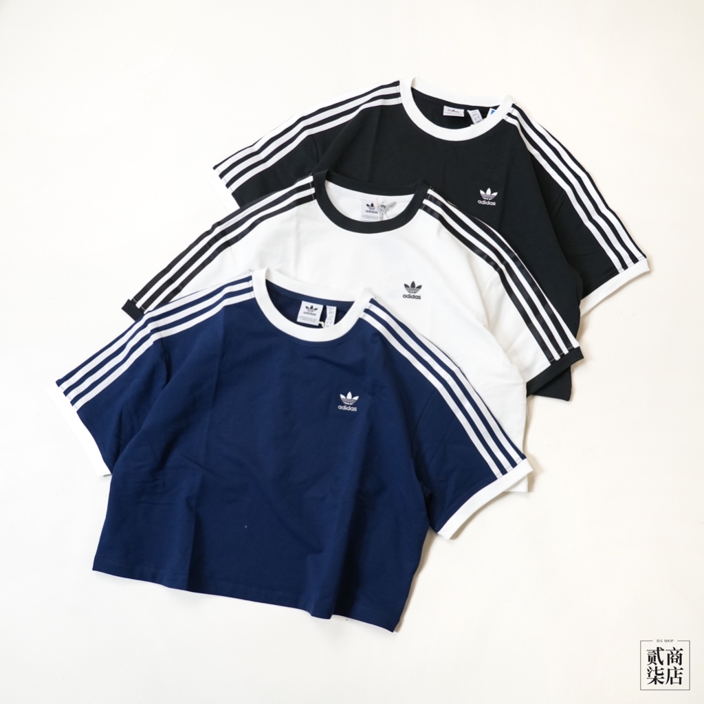 貳柒商店) ADIDAS 3S CROP 女款 三葉草 短袖 寬鬆 短版 刺繡 JC8149 JC8150 JC8151 | 蝦皮購物