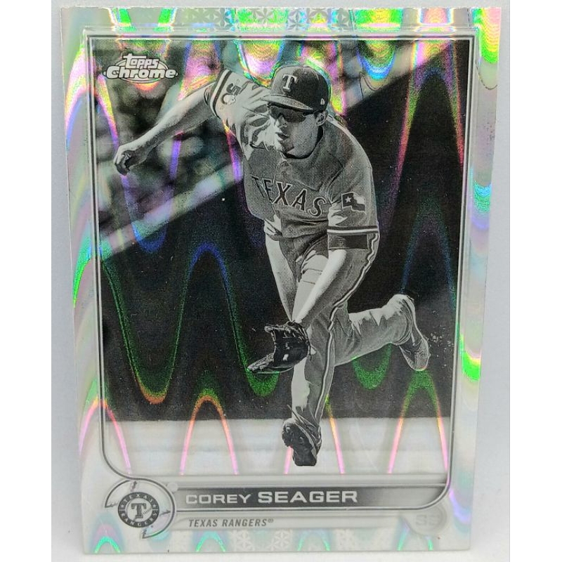 遊騎兵 Corey Seager 黑白熔岩亮 球員卡 2022 Topps Chrome 道奇 mlb球員卡棒球卡 | 蝦皮購物