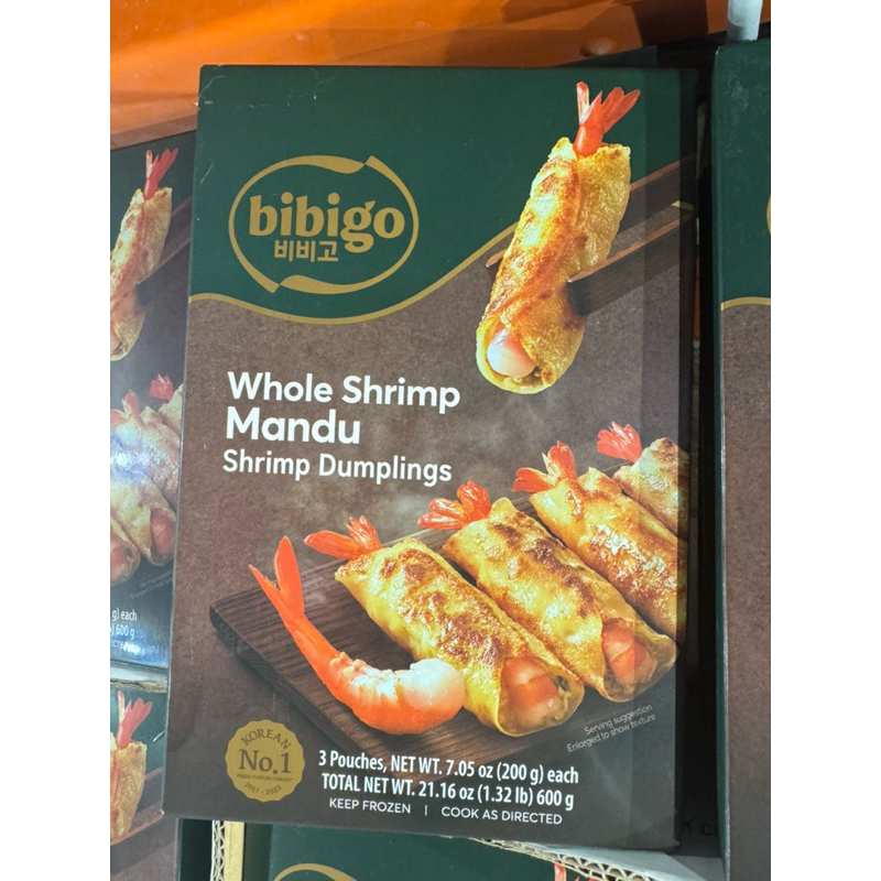 好市多新品BIBIGO WHOLE SHRIMP MANDU 冷凍蝦煎餃 600公克 | 蝦皮購物