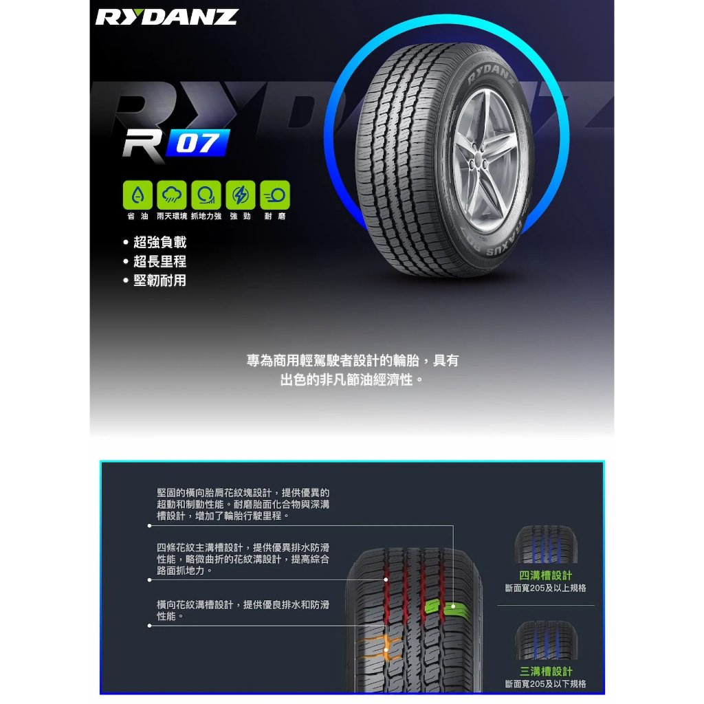 小李輪胎 雷登 Rydanz R07 14吋 15吋 16吋 17吋 貨車胎 載重胎 全規格特價中歡迎詢問詢價 | 蝦皮購物