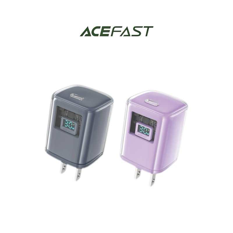【ACEFAST】探索系列 PD30W氮化鎵快充頭 數顯電源供應器A55 充電頭 豆腐頭 | 蝦皮購物
