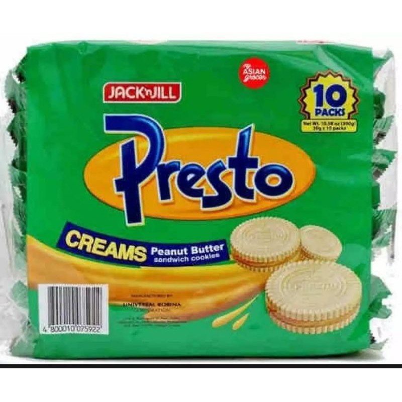 PRESTO CREAMS Peanut Butter Sandwich Cookies_30g by 10s | 蝦皮購物