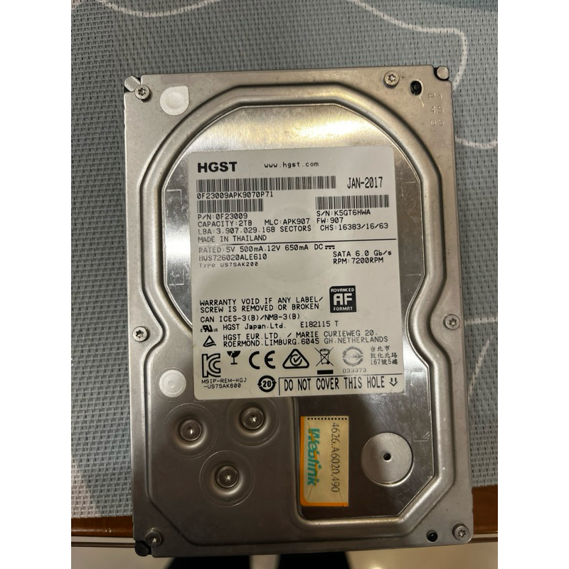HGST 2TB 3.5吋硬碟 | 蝦皮購物