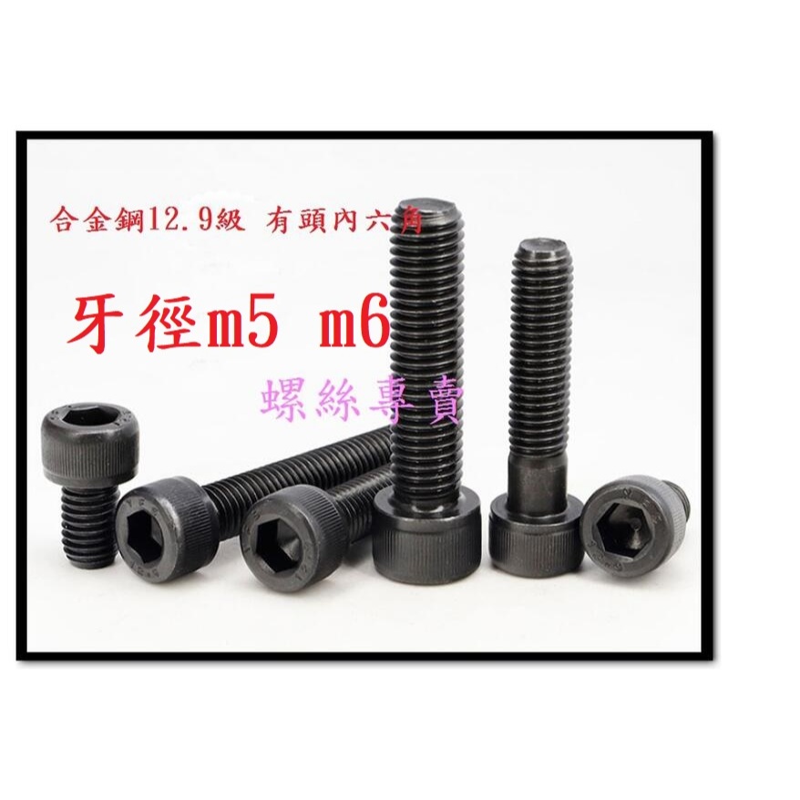 滿百出貨 M5*P0.8 M6 *P1.0 牙長6~100 螺絲 公制 合金鋼12.9級 有頭內六角 圓柱頭 杯頭 | 蝦皮購物