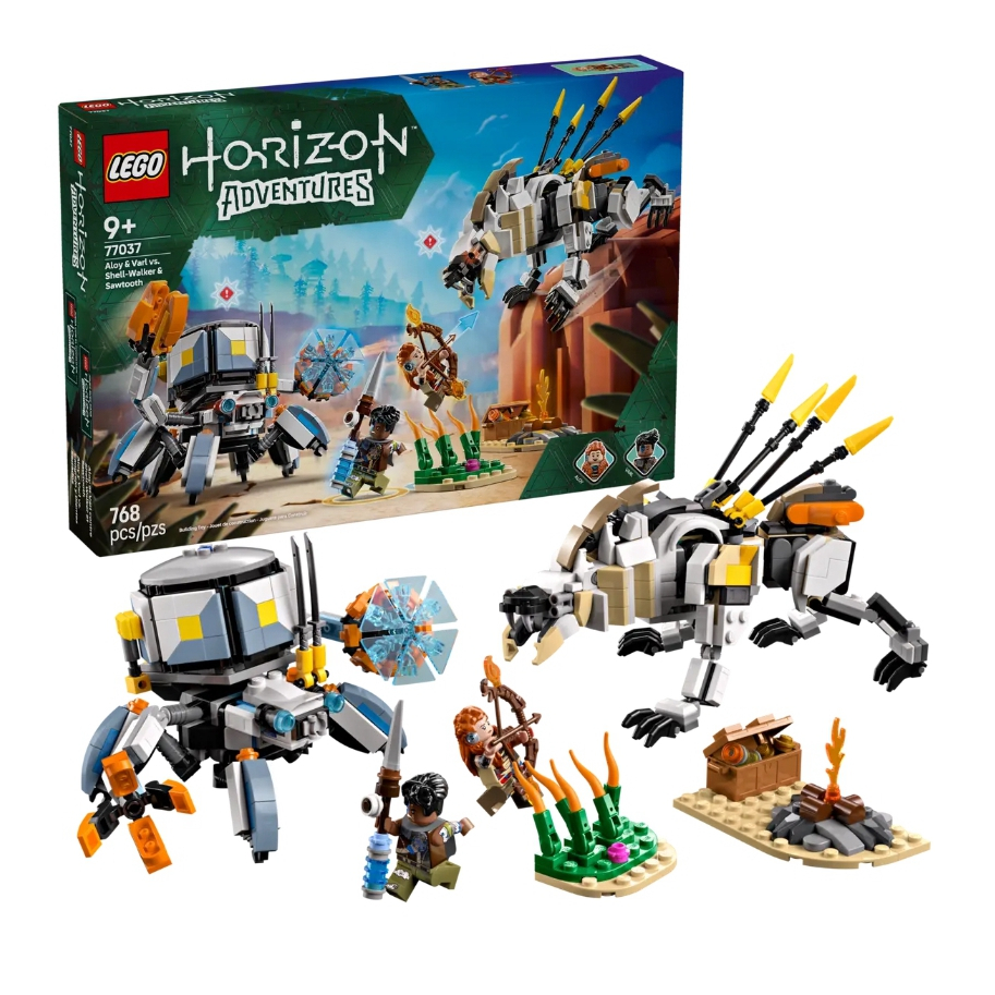 【磚星球】樂高 LEGO 77037 地平線系列 亞蘿伊和華爾大戰殼行者與鋸齒獸 | 蝦皮購物