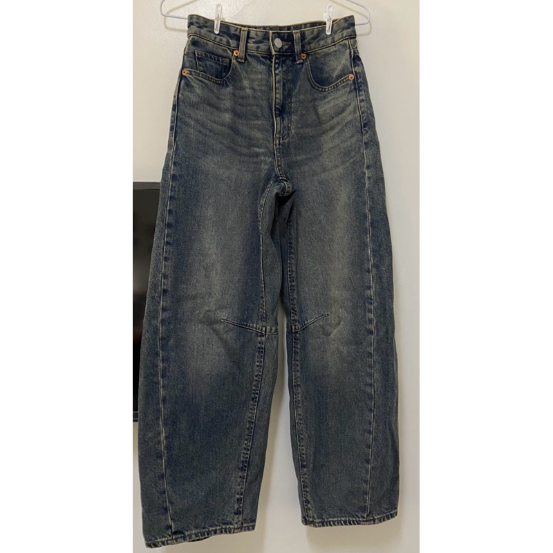 GU Barrel leg錐形牛仔褲（S） | 蝦皮購物