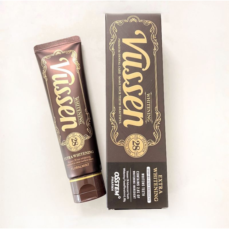 現貨 正韓 Vussen 28 美白牙膏 薄荷花香 80g 全新 維森 亮白牙膏 Osstem 28進階亮白牙膏 薄荷 | 蝦皮購物
