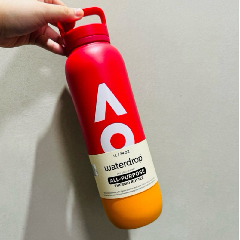 「可立即出貨」2025澳網水壺 AO水壺 AO25 x waterdrop 漸層紅 1L 1000ml | 蝦皮購物