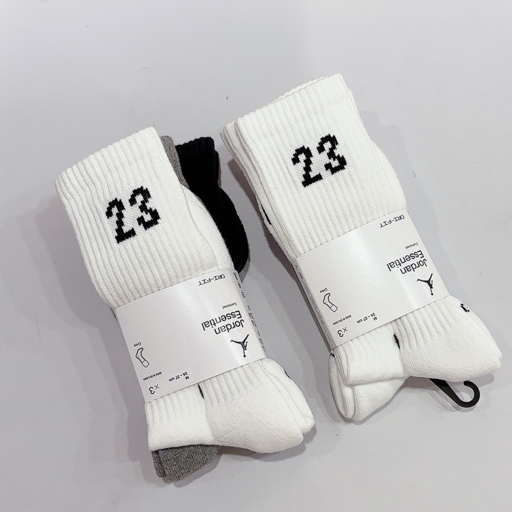 NIKE U J ESSENTIAL CREW 144 喬丹 長襪 襪子 三入組 白DA5718-100 黑白灰911 | 蝦皮購物