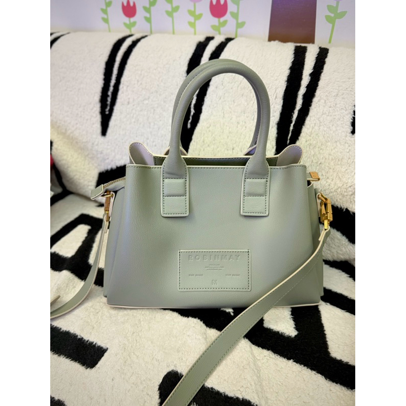 9成新｜ROBINMAY 煙雨霧光手提包/肩背包/斜背包/側背包｜RM 綠 | 蝦皮購物