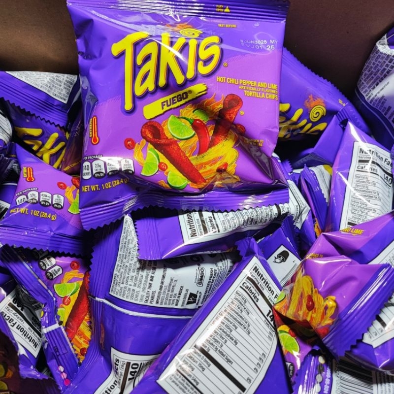 TAKIS Fuego Tortilla Chips 28g 檸檬+辣椒脆片 哈瓦那辣椒 短效期 BARCEL 現貨 | 蝦皮購物