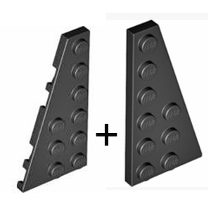 COOLPON｜這是樂高®LEGO®的正版零件 Plate 6x3 左+右 54383 54384 薄板 黑色一對 | 蝦皮購物