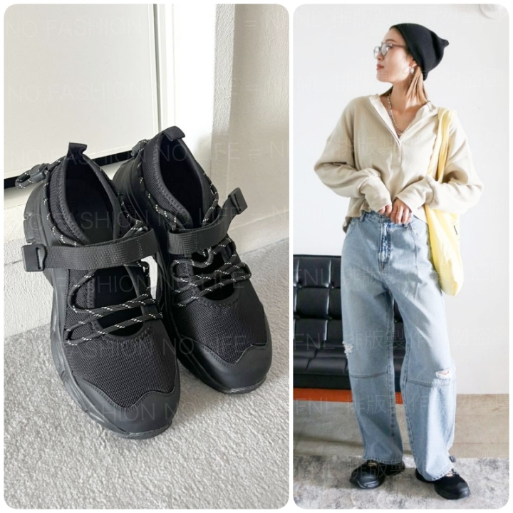 ☆NFNL☆ UNGRID 25SS目錄主打推薦款 日幣16500 休閒運動風網眼拼接設計厚底瑪莉珍休閒鞋 | 蝦皮購物