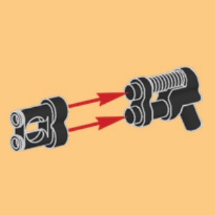 LEGO 4659662 95199 6018 + 30162 黑色 雙筒槍 太空雷射槍 手槍 Gun | 蝦皮購物