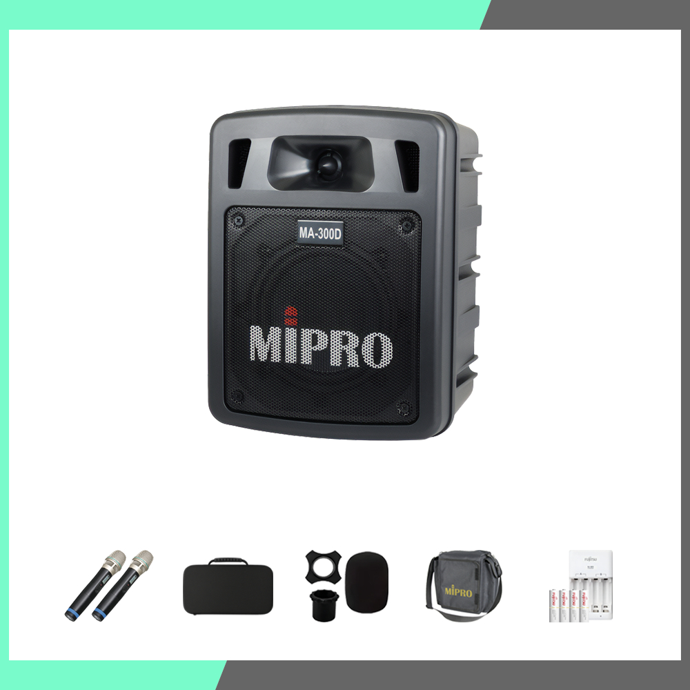 「THINK2」MIPRO MA-300D 雙頻道迷你無線擴音機 ACT-32H 手握無線麥克風 | 蝦皮購物
