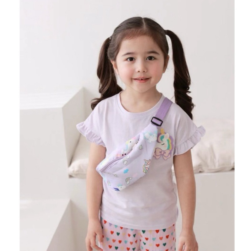 預購｜小雀斑商行｜韓國 COCORABBIT 夏 貼布獨角獸上衣(附側背包)(2色) | 蝦皮購物