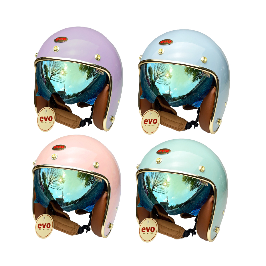 EVO CA-312 CA312 安全帽 維納斯PLUS 多色可選 金色邊條 復古帽 電鍍內墨鏡 金屬插扣 全拆洗 半罩 | 蝦皮購物