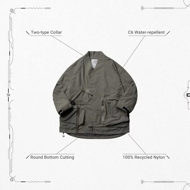 Goopi Goopimade “VO-01” Tech Utility Kimono - L-Sepia 沙色 2號 | 蝦皮購物